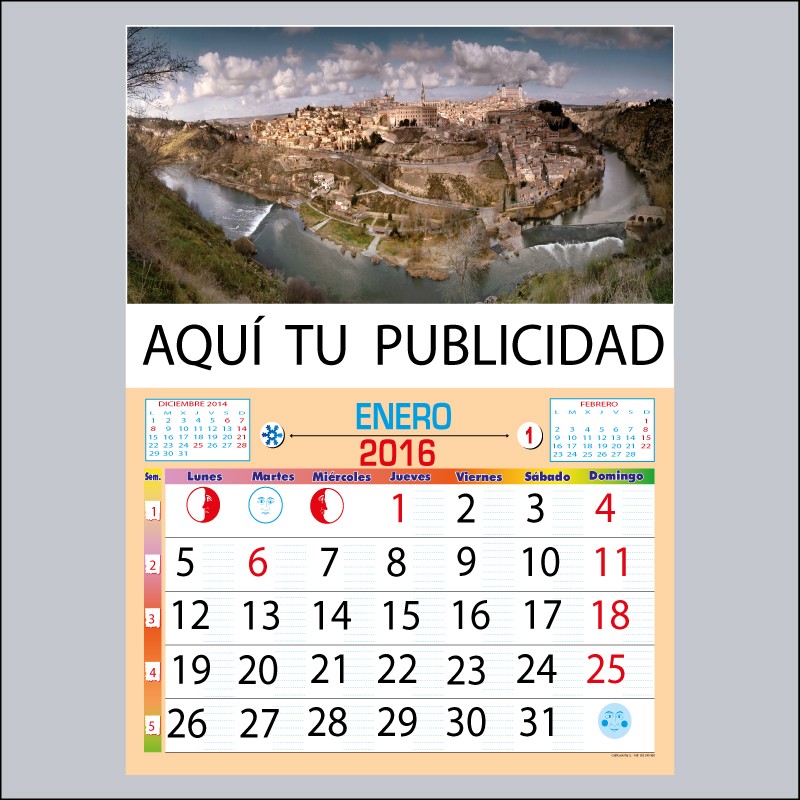 calendarios pared imprenta toledo
